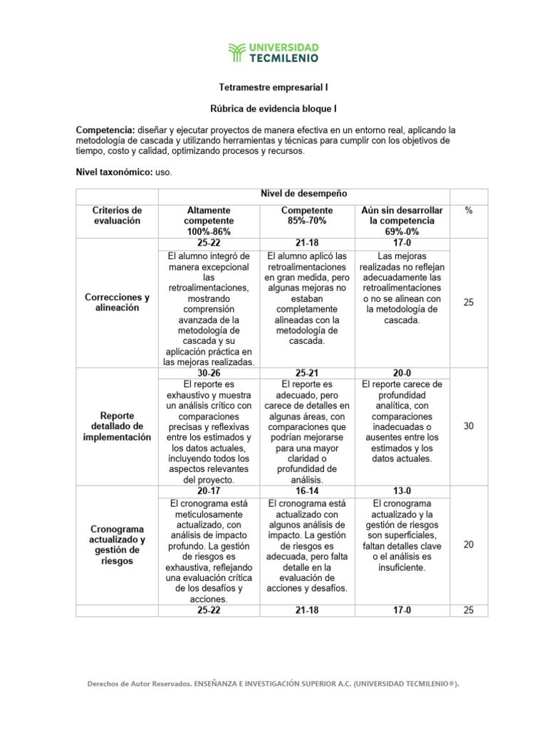 Rubrica EBI | PDF | Rúbrica (Académica)