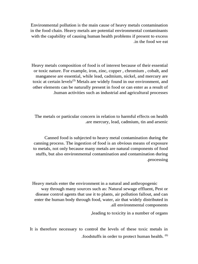 Environmental Pollution Is The Main Cause of Heavy Metals Contamination ...
