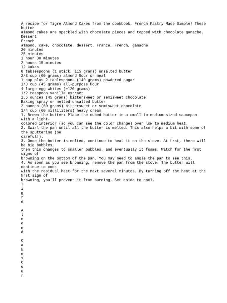 Tigré Almond Cakes - Tara's Multicultural Table | PDF | Cakes | Baking