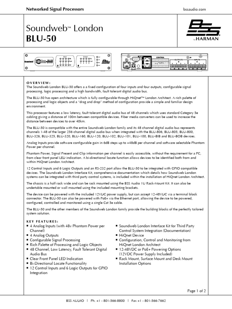 BLU-50 Data Sheet V3 | PDF | Power Supply | Electronic Engineering