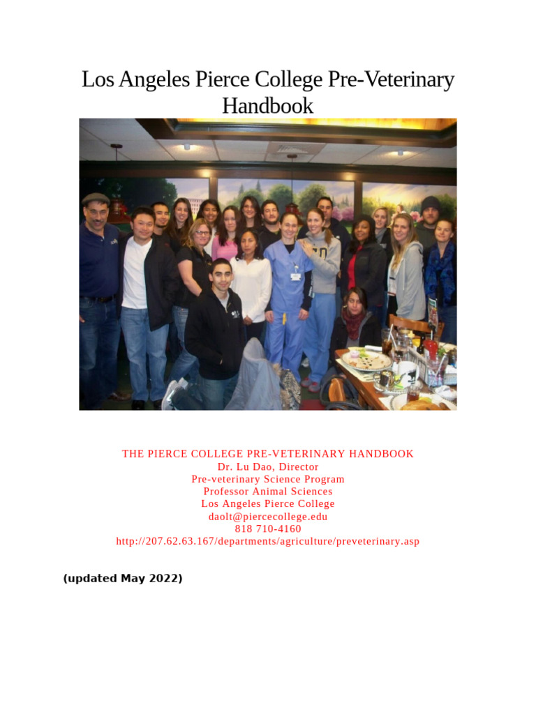 Pierce College Pre-Veterinary Handbook | PDF | Graduate Record ...