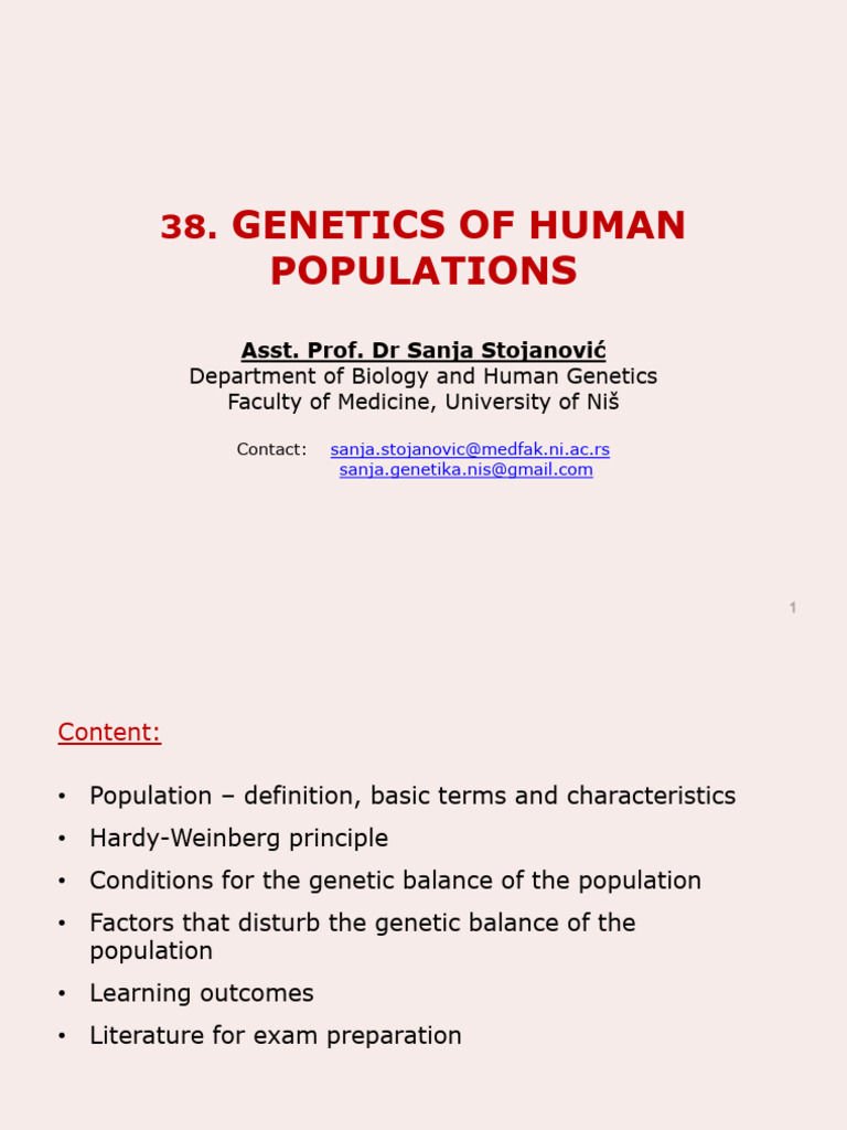Genetics of Human Population | PDF | Dominance (Genetics) | Zygosity