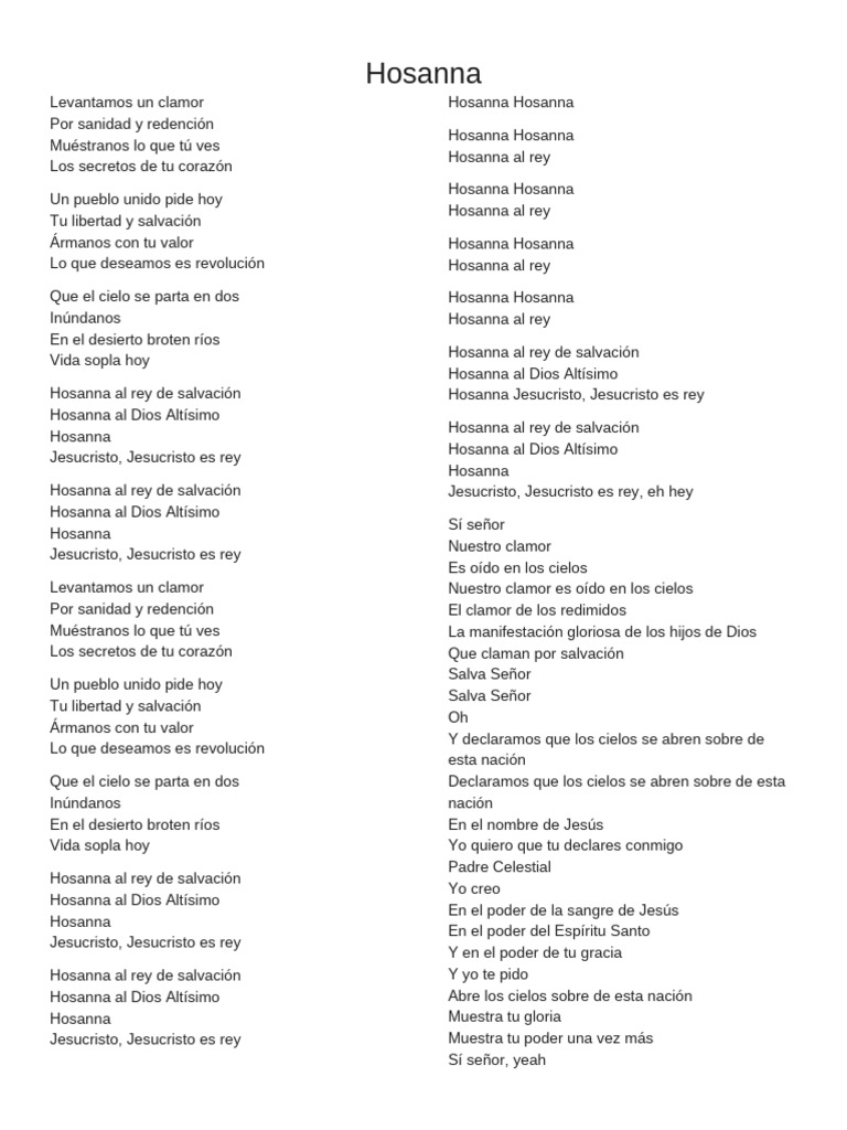 Hosanna | PDF | Salvación | Jesús