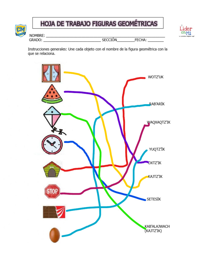 Hoja de Trabajo Figuras Geométricas | PDF