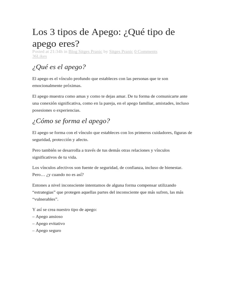 Tipos de Apego: Descubre el Tuyo | PDF | Teoría de apego | Sicología