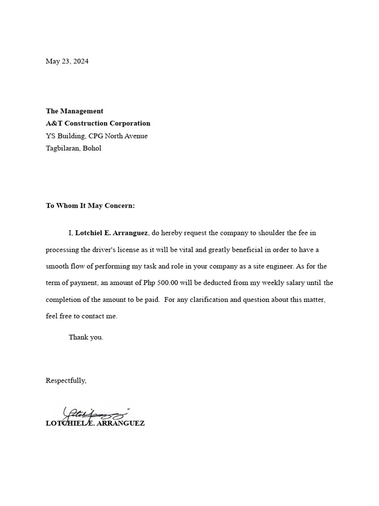 Driver's License Request Letter_Arranguez | PDF