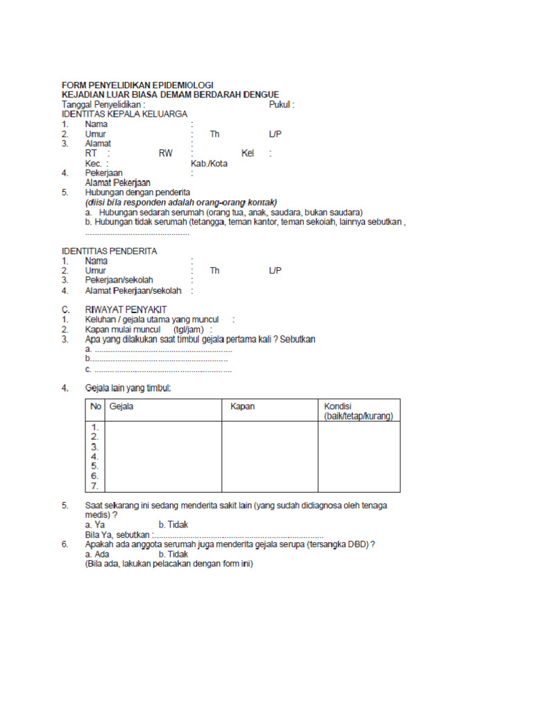 Form Dengue | PDF