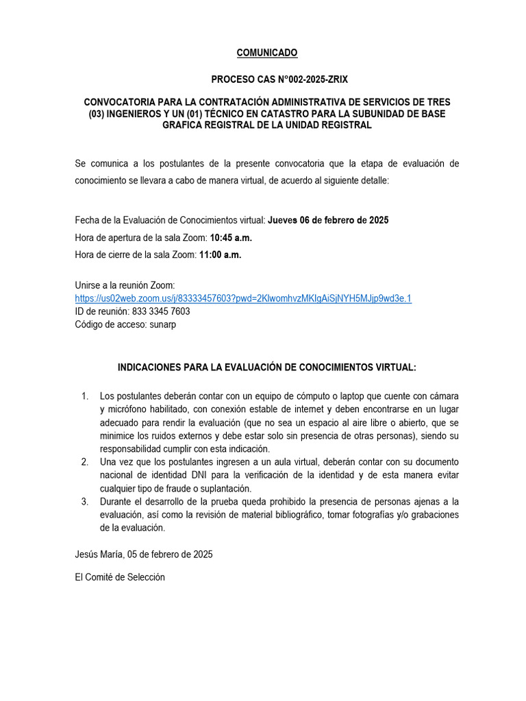 6370789-Comunicado EVALUACION 1 | PDF