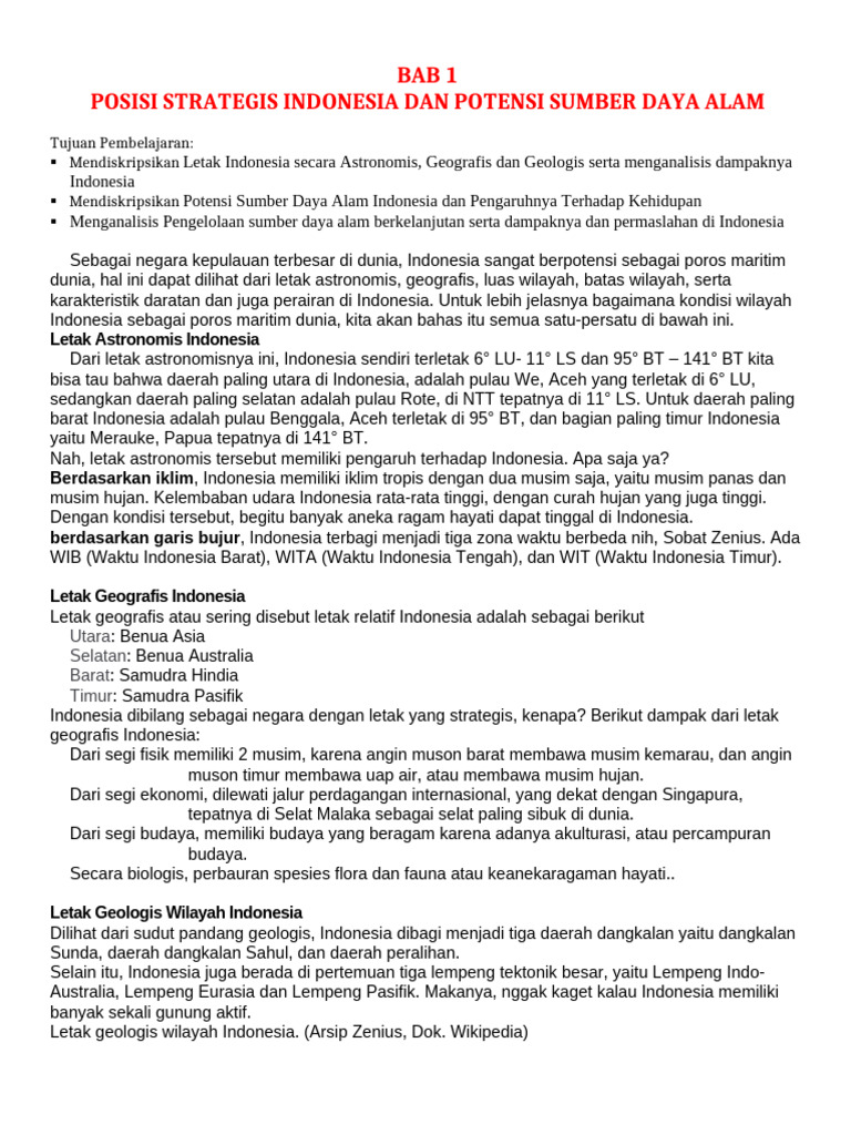 MODUL Geo Bab 1 Posisi Indonesia | PDF