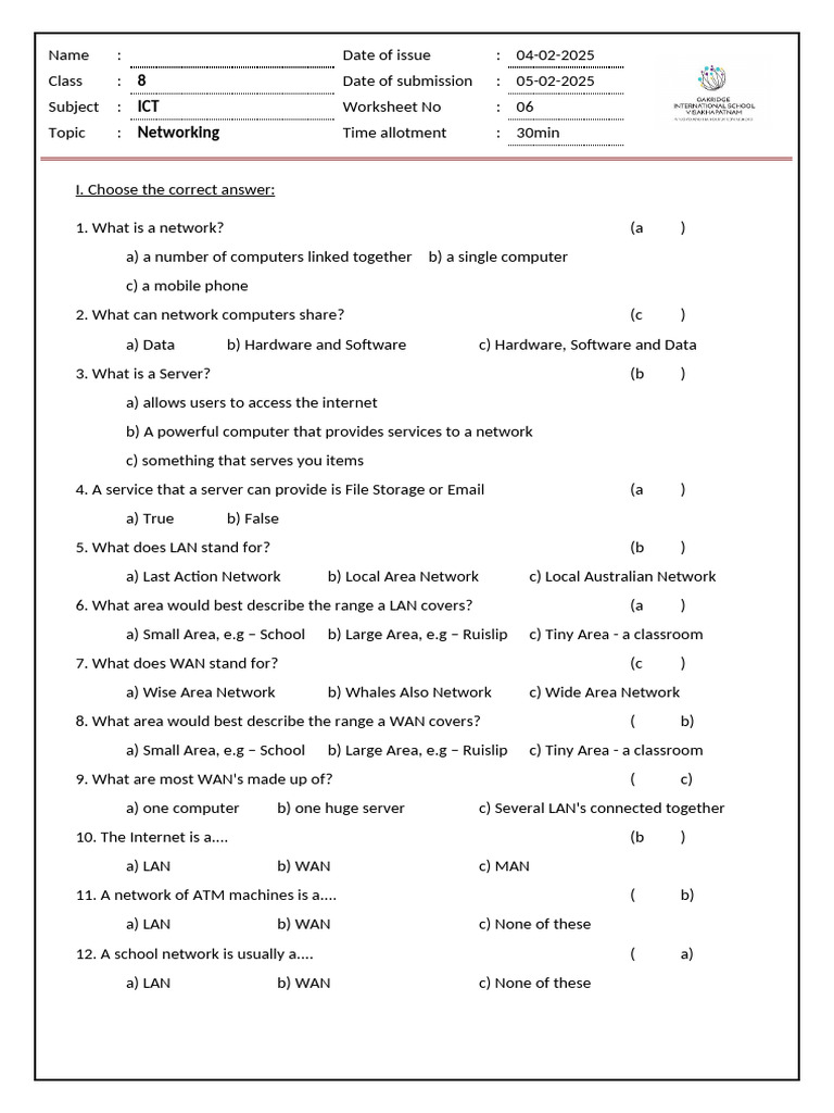 Networking Basics Quiz | PDF | Computer Network | Network Topology