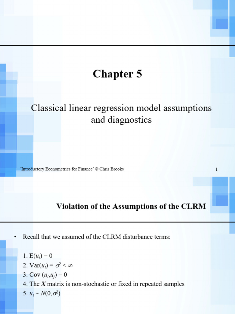 Chris Brooks - Chapter 5 - Slides | PDF | Econometrics | Regression Analysis