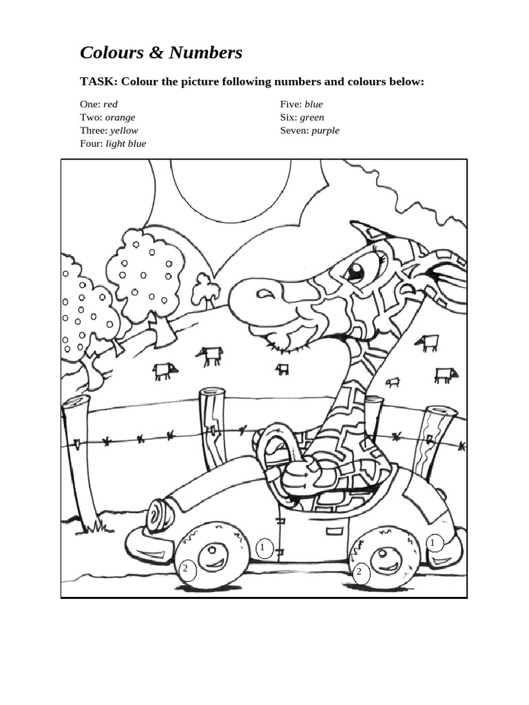 colours numbers kids | PDF