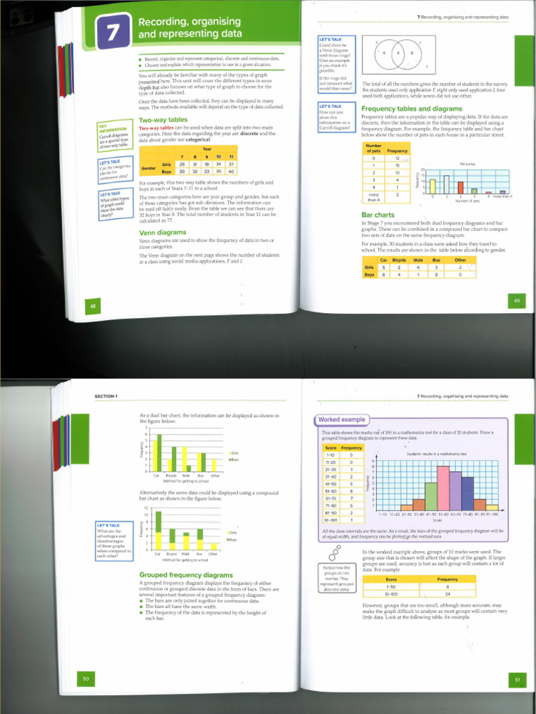 Y8 Chapter 7 - Recording, Organising and Representing Data | PDF