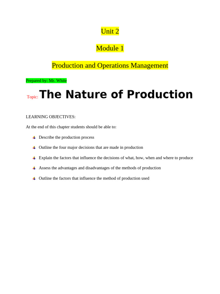 The Nature of Production | PDF | Mass Production | Profit (Economics)