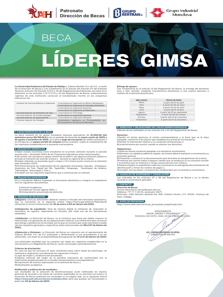 Convocatoria de Becas UAEH 2025 | PDF