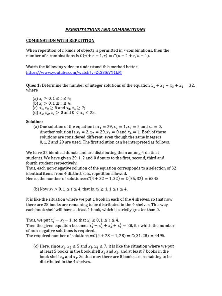 Combinatorics Notes 4 | PDF | Inequality (Mathematics) | Mathematical ...