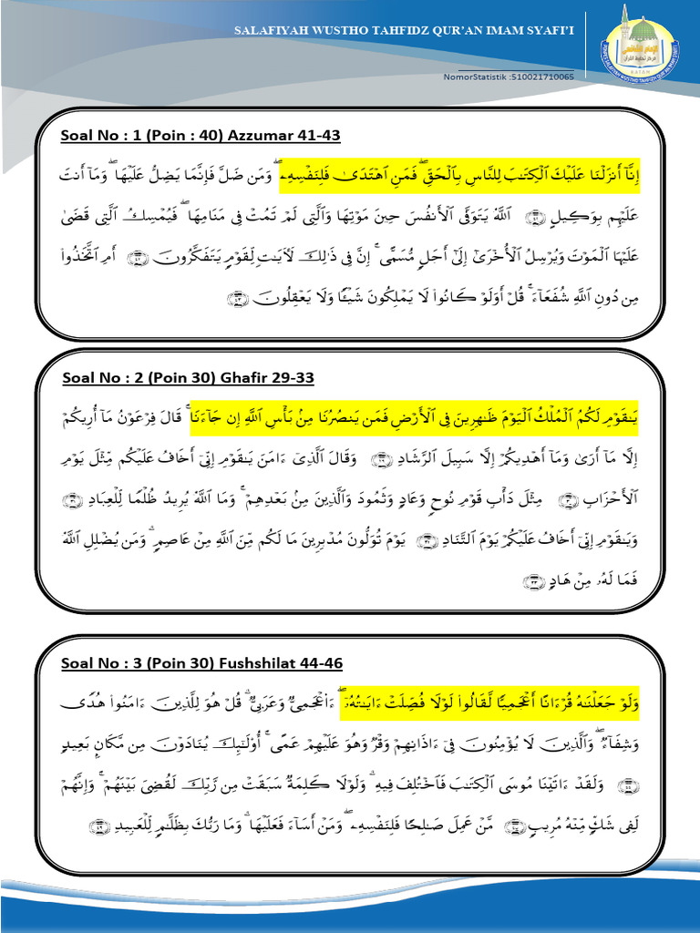 Soal Juz 24 | PDF