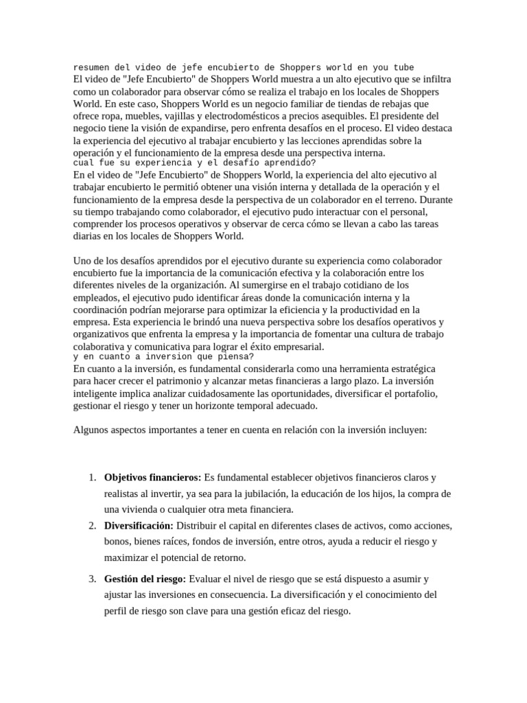 Finanzas Jefe Encubierto | PDF | Inversiones | Business