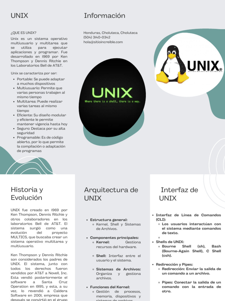 Trifolio UNIX | PDF | Unix | Interfaz de línea de comando