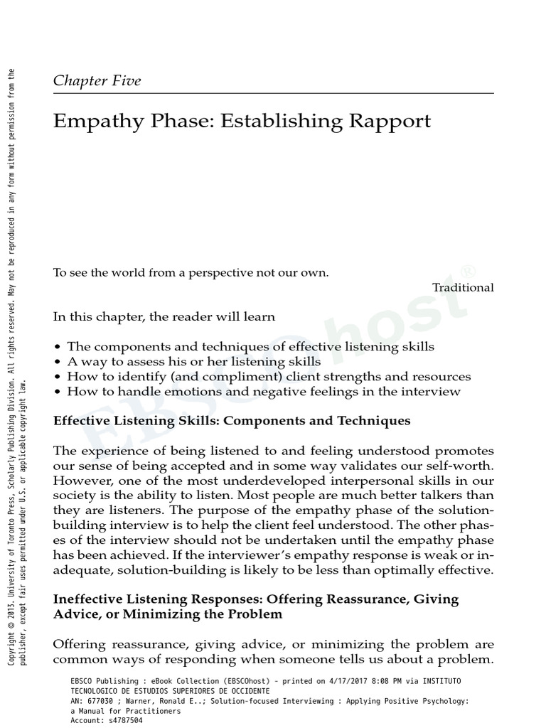 Empathy Phase - EstablishingRapport | PDF | Empathy | Fair Use