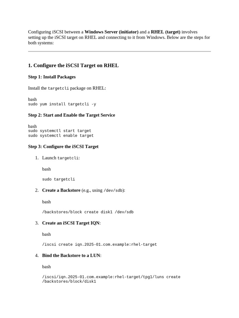 Configuring ISCSI Between a Windows Server | PDF | Computer Architecture | Internet Standards