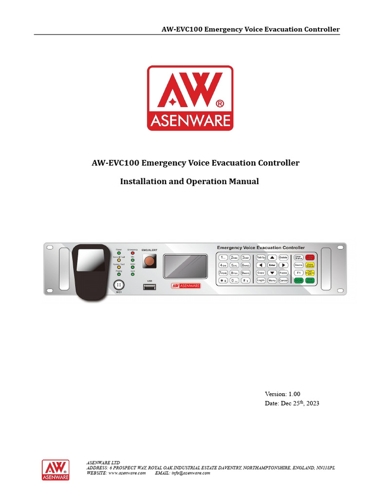 AW-EVC100 Evacuation Controller Manual | PDF | Computer Keyboard ...