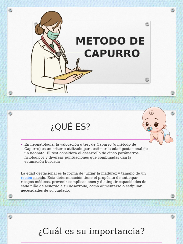 Método de Capurro en Neonatología | PDF | Infantes | Medicina CLINICA