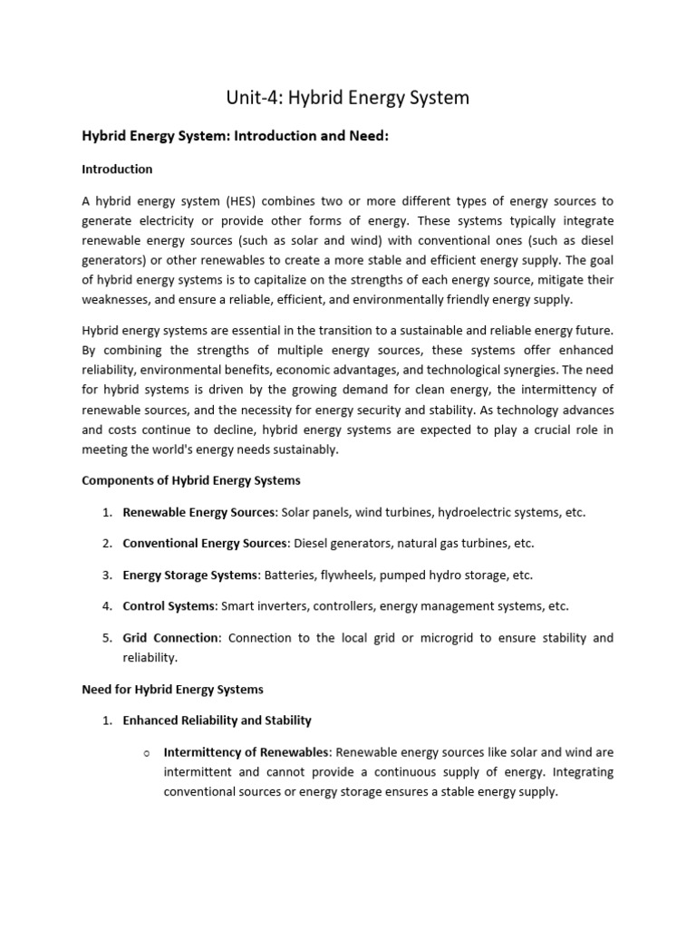 Unit-4 - Notes - Hybrid Energy System | PDF | Photovoltaic System ...