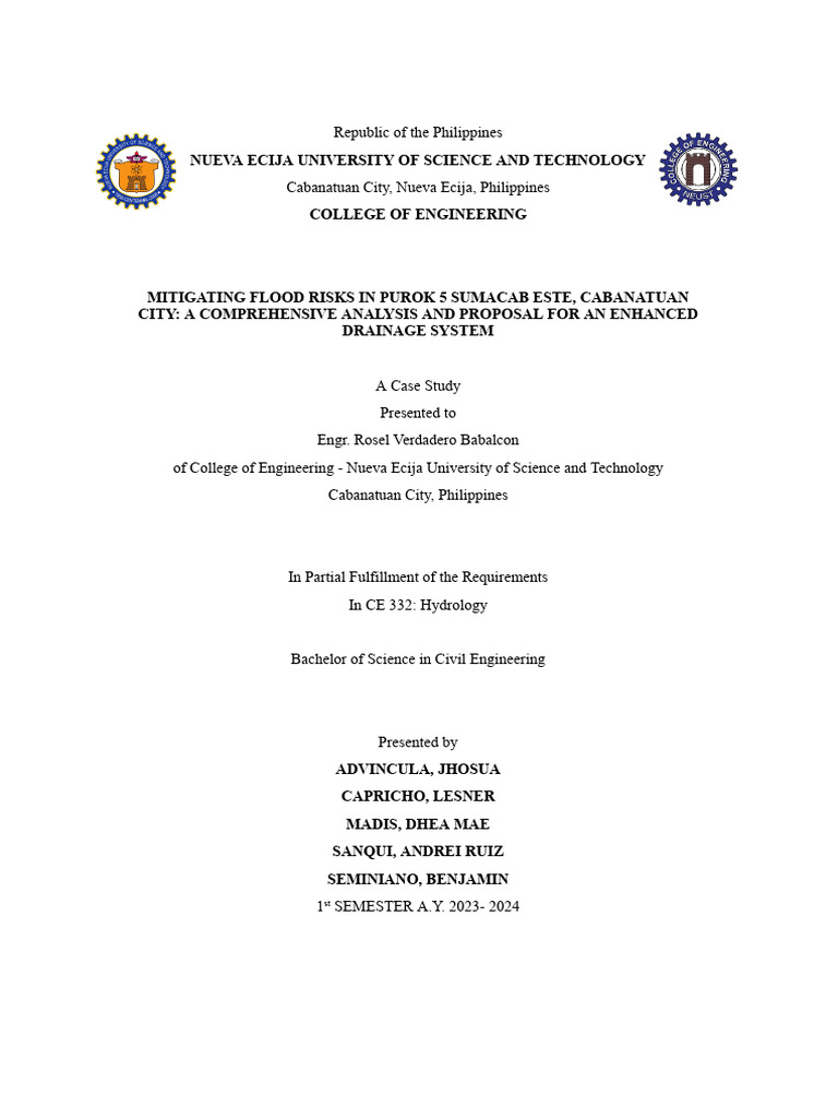 Case Study Proposal | PDF | Flood | Levee