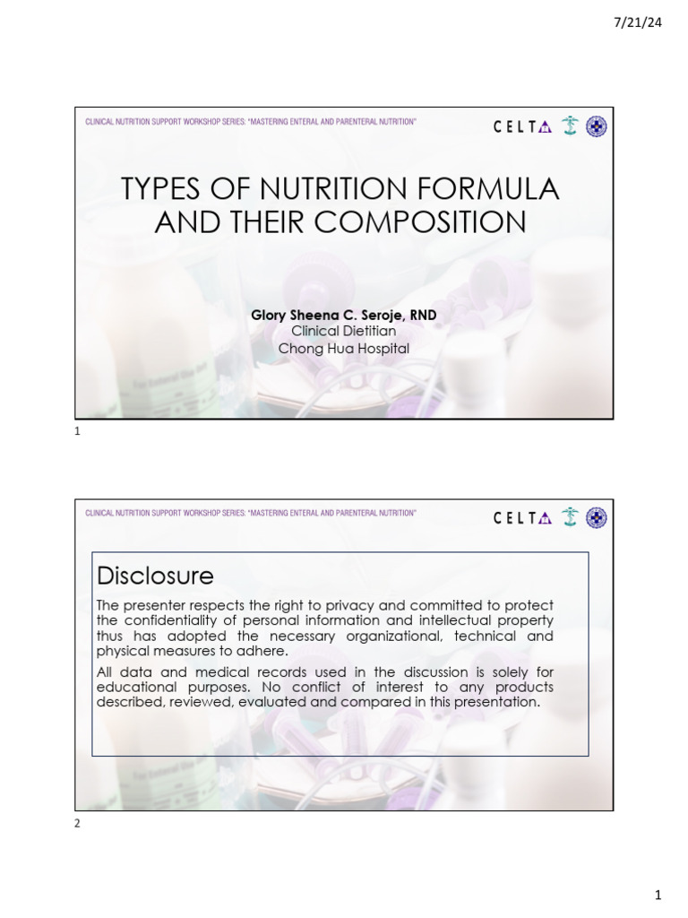 Types of Enteral Nutrition Formulas | PDF | Nutrients | Nutrition