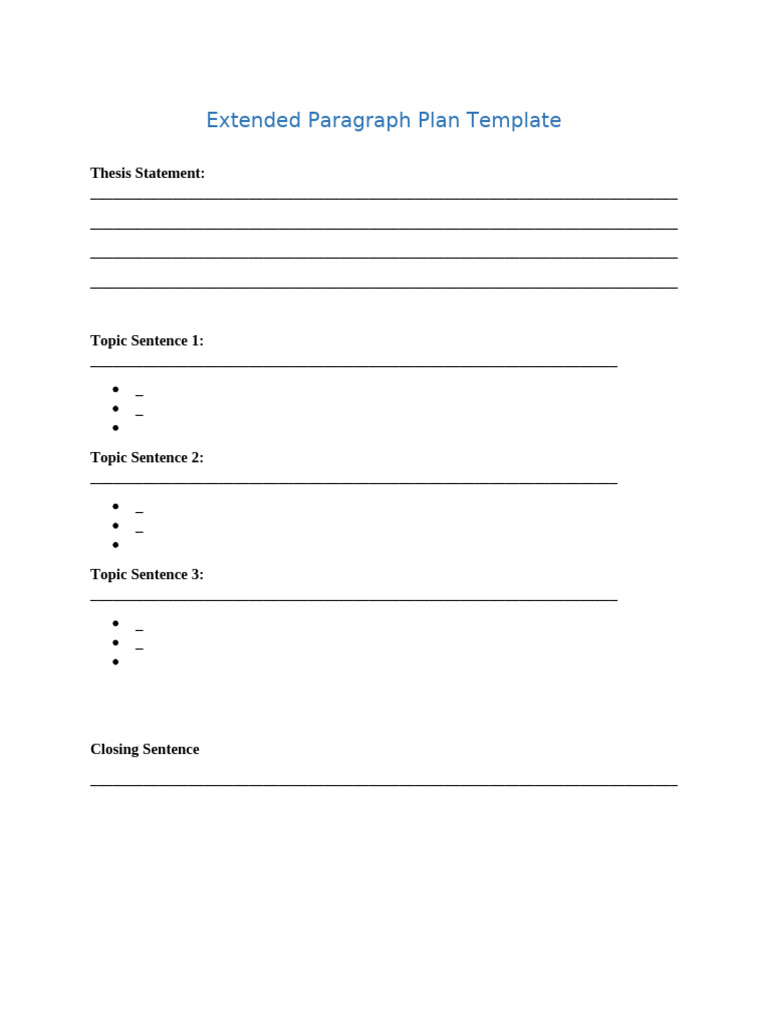 Extended Paragraph Plan_Heading | PDF