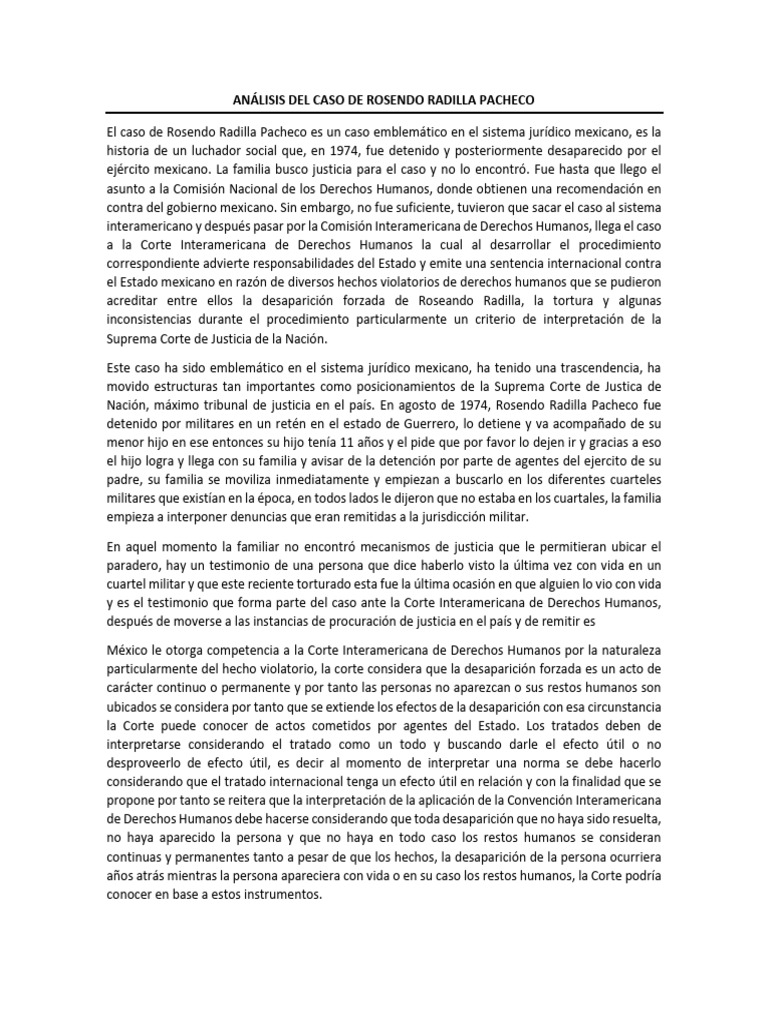 Caso Radilla: Justicia y Derechos Humanos | PDF | Judicaturas | Caso de ley