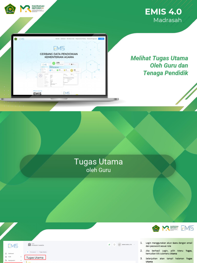 Melihat Menu Tugas Utama Oleh Guru Dan Tendik | PDF