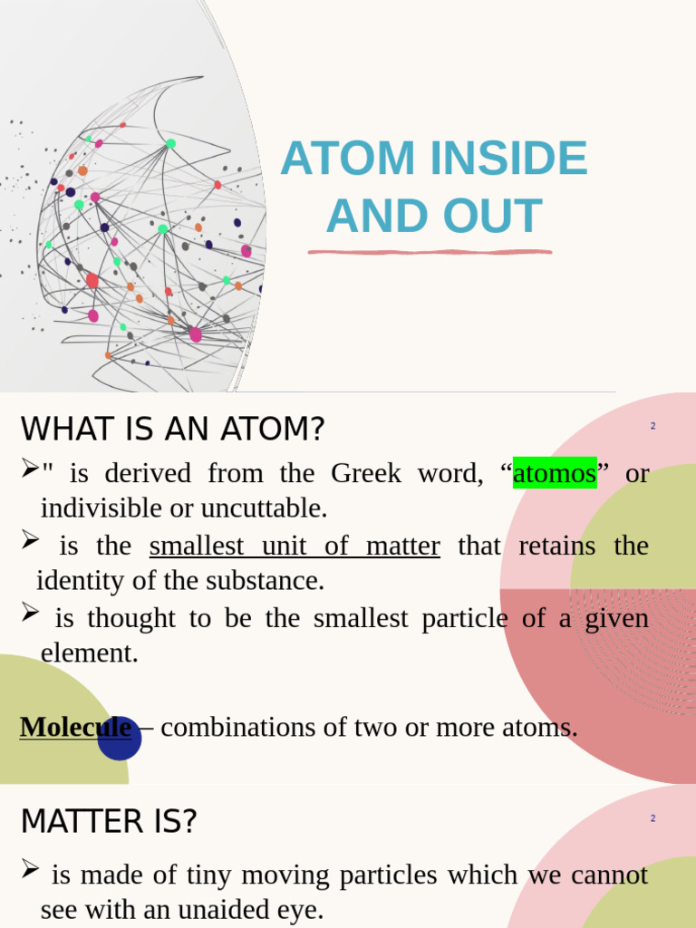 ATOM INSIDE OUT - Lesson 1 To 3 | PDF | Atoms | Ion