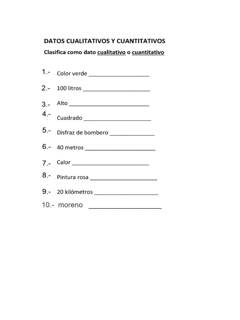 datos cualitativos y cuantitativos | PDF