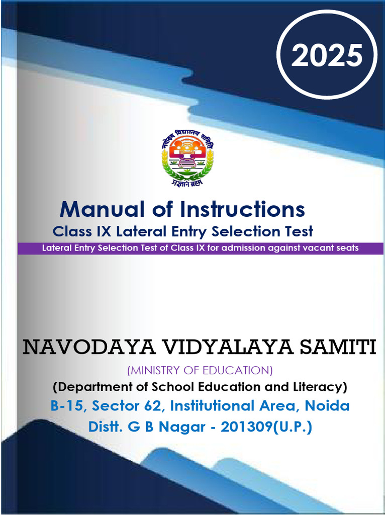 Class IX Lateral Entry Test 2025 Guide | PDF