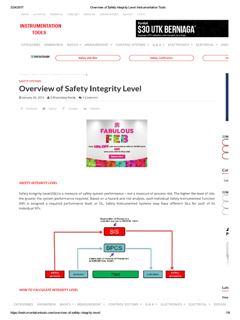 Overview of Safety Integrity Level | PDF