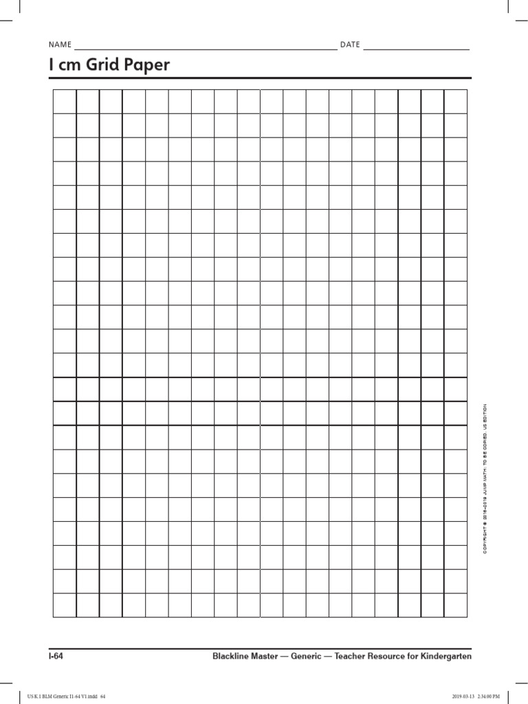 BLM 1 CM Grid Paper P. I 64 | PDF