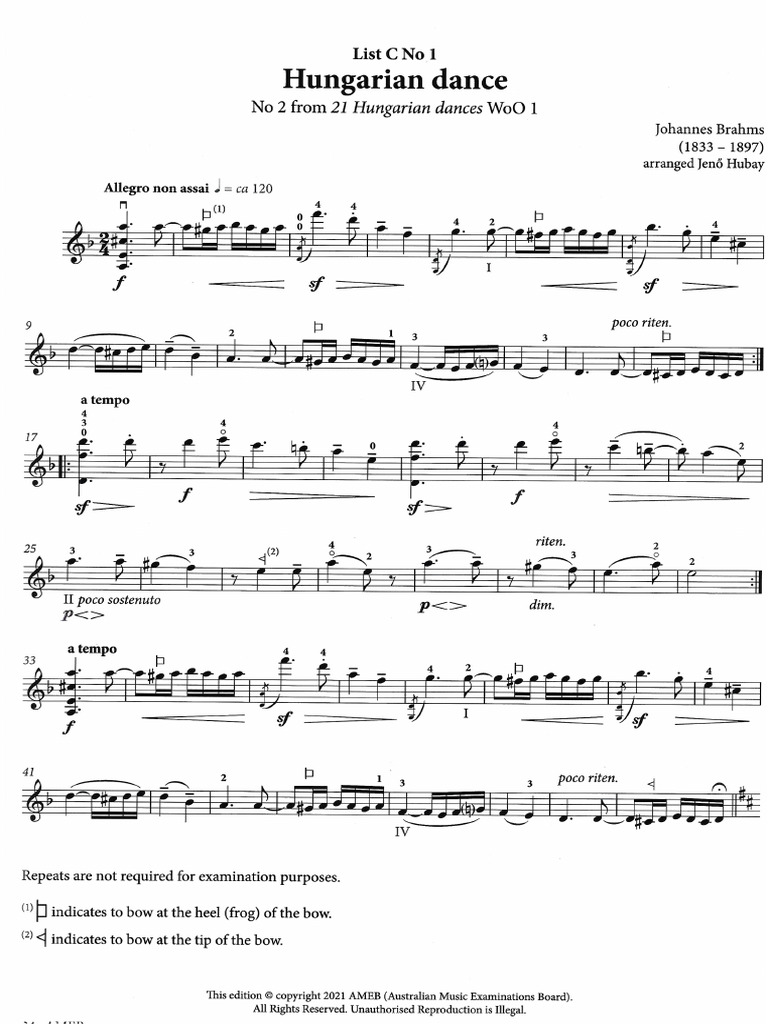 Hugarian Dance No2 Brahms | PDF