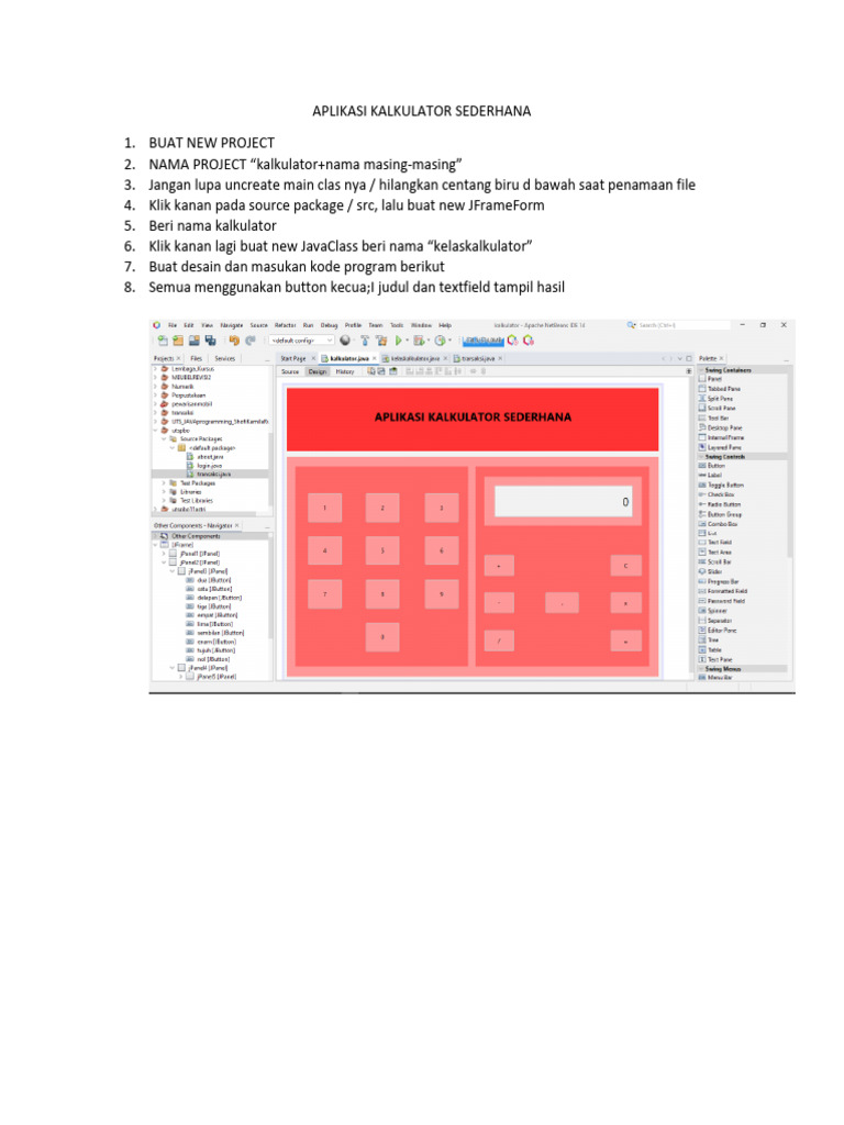 Aplikasi Kalkulator Sederhana Xii RPL | PDF