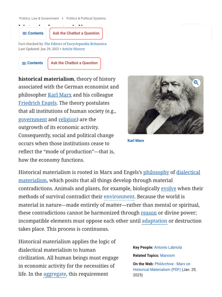 Historical materialism _ Definition, Marx, Examples, Dialectical ...
