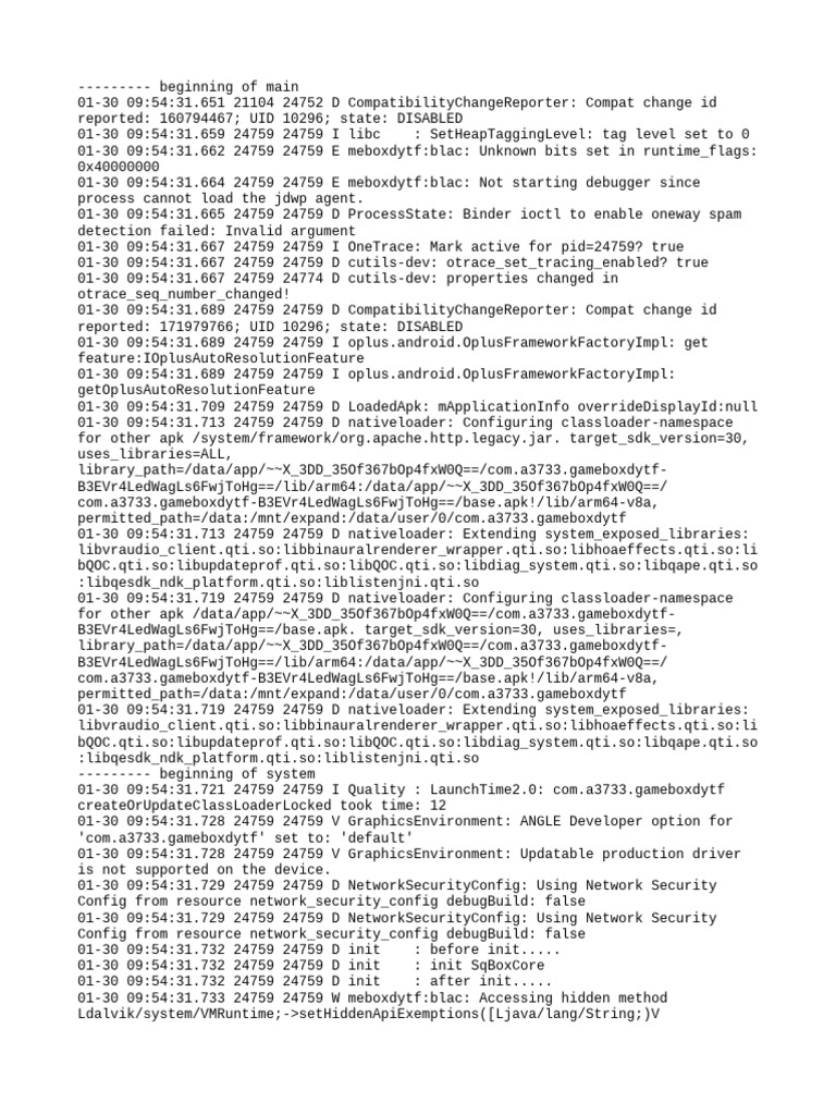 Com.a3733.Gameboxdytf Logcat | PDF | Java (Programming Language) | Android (Operating System)