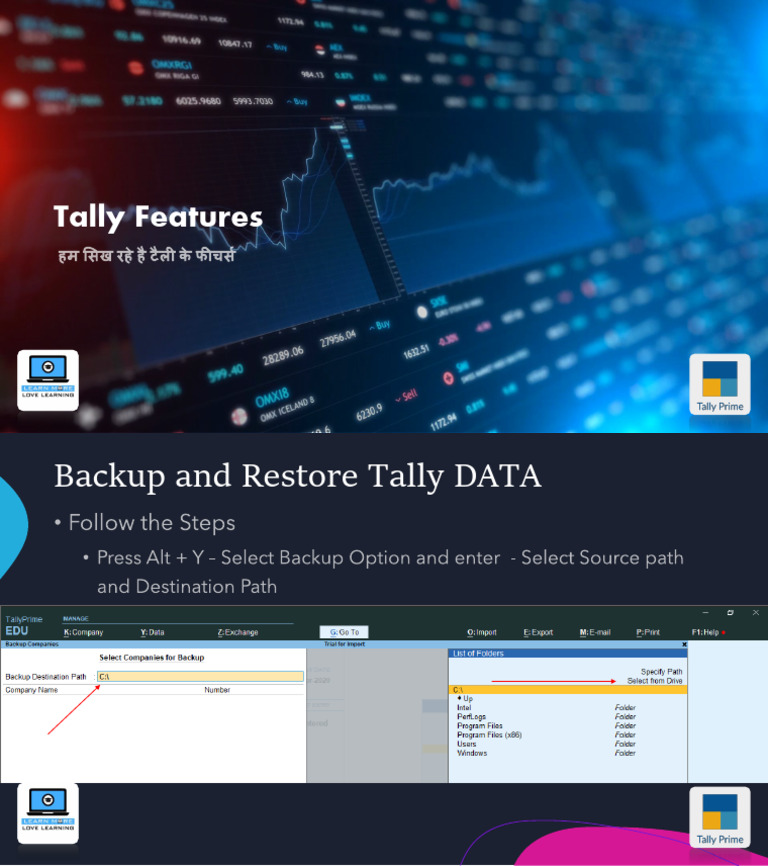 100 - Tally Features - Backup and Restore | PDF