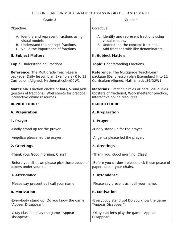 LESSON-PLAN-FOR-MULTIGRADE-CLASSESS-IN-GRADE-3-AND-4-MATH | PDF ...