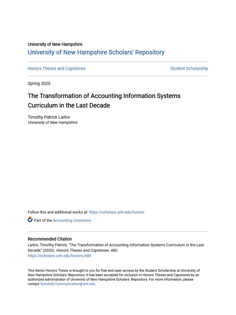 The Transformation of Accounting Information Systems Curriculum I | PDF | Artificial ...