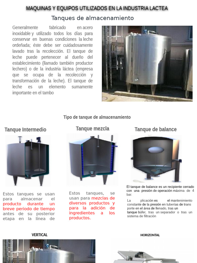 Maquinas y Equipos Utilizados en La Industria Lactea | PDF | Leche ...