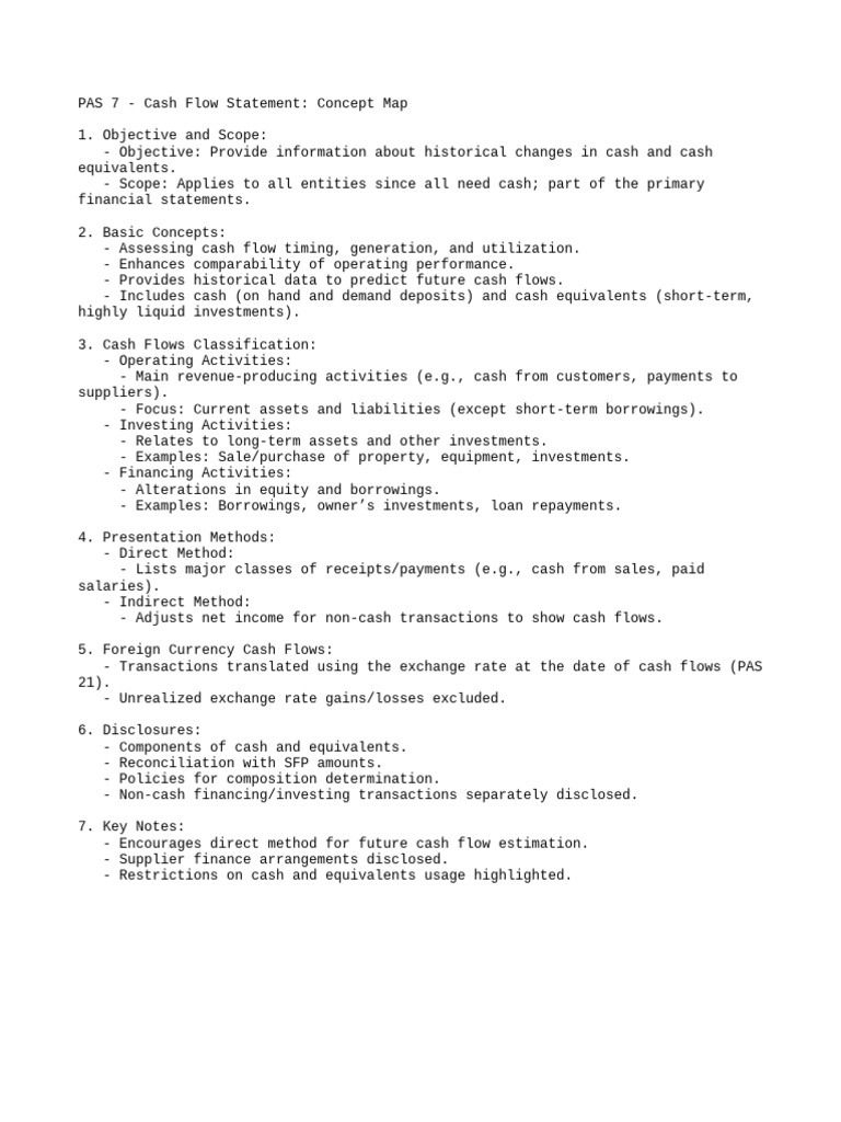 Cash Flow Statement Concept Map Guide | PDF