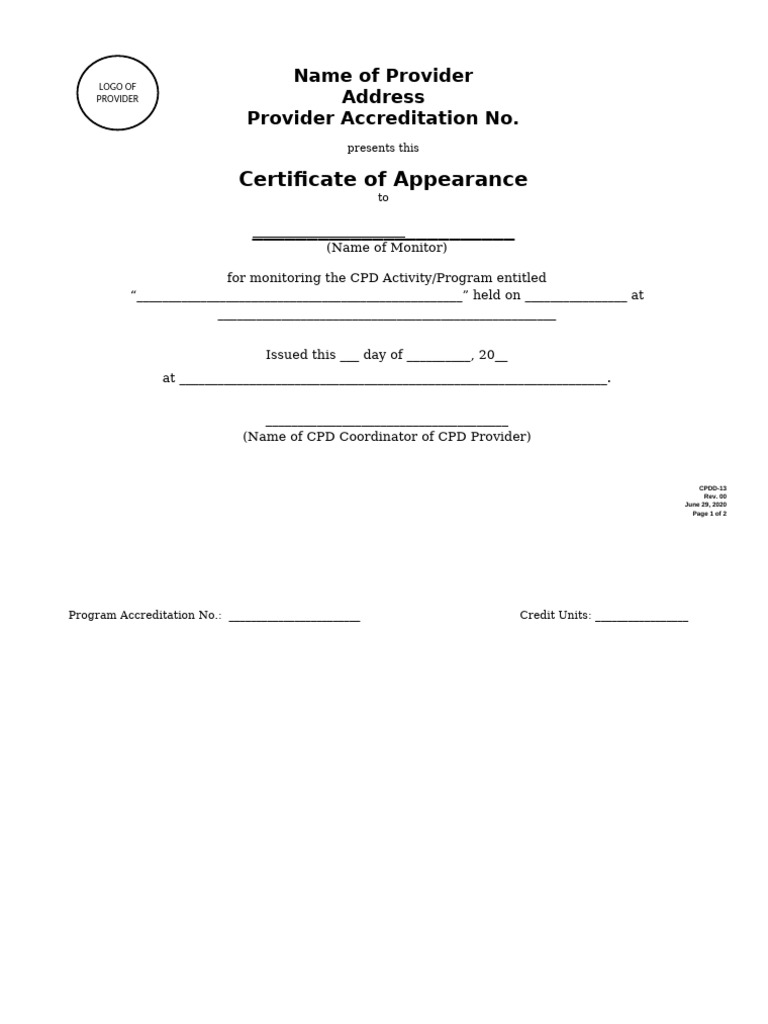 CPD Monitoring Certificate | PDF