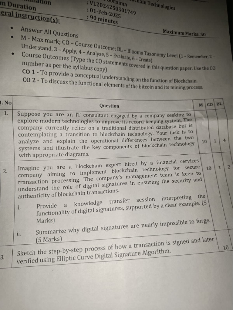 Block Chain - Winter 2024-25 CAT1 | PDF