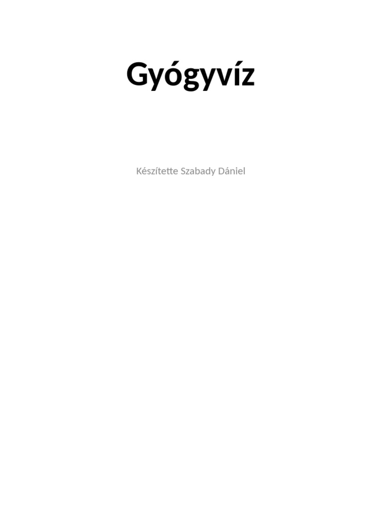 Gyógyvíz | PDF